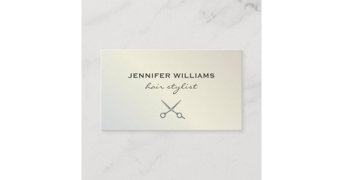 Modern Metallic Lux Salon Shears Business Card | Zazzle