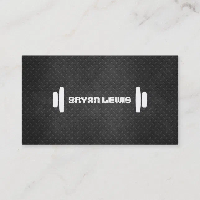 Modern Metallic Personal Trainer Business Card | Zazzle