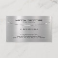 Modern Metallic Silver Brushed Aluminum Look Business Card | Zazzle