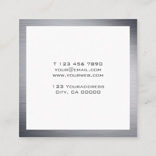 Modern Metallic Silver Style Business Card | Zazzle