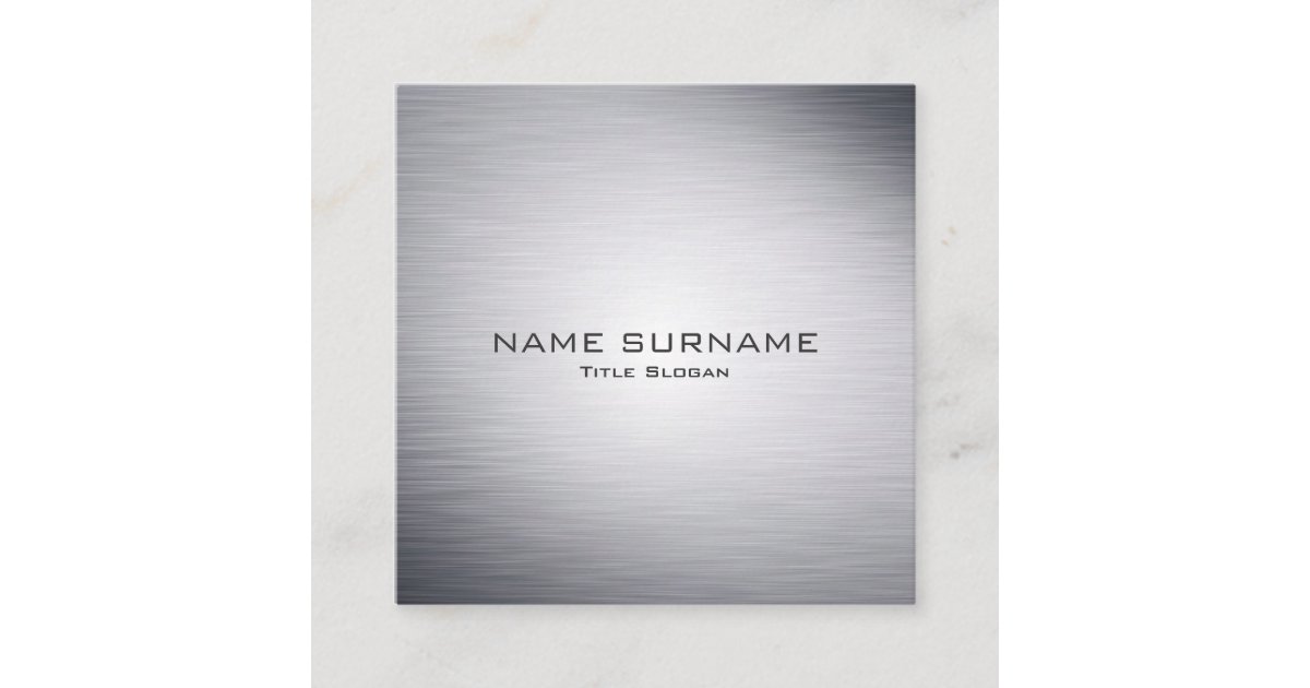 Modern Metallic Silver Style Business Card | Zazzle