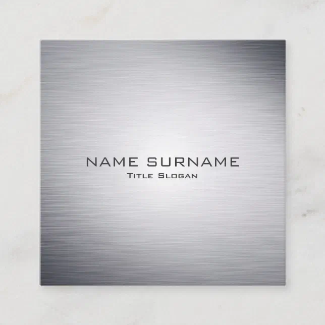 Modern Metallic Silver Style Business Card | Zazzle