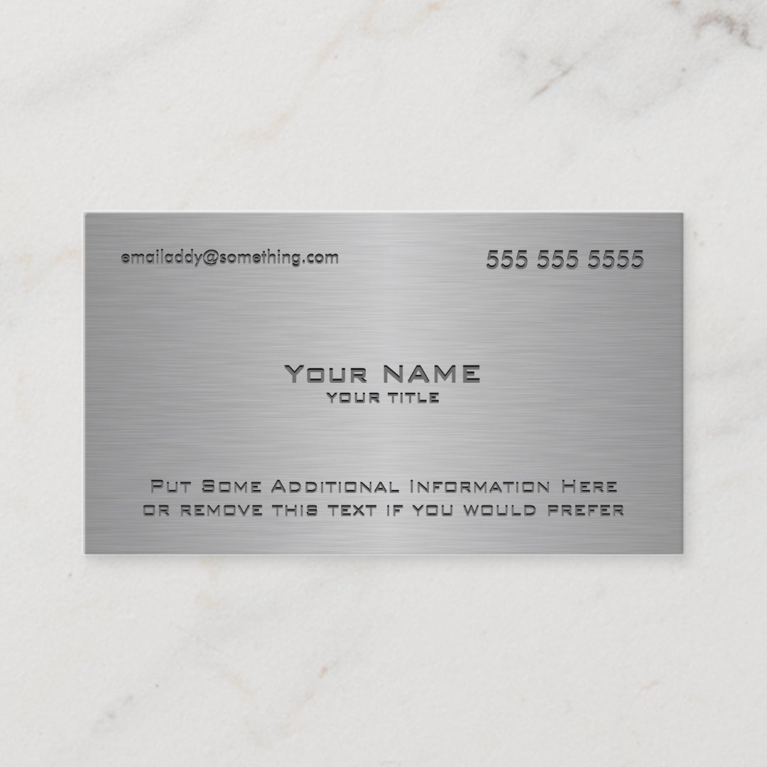 Modern Metallic Texture Print Business Card | Zazzle
