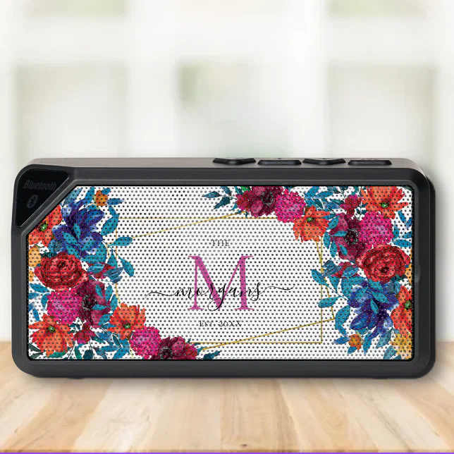 Modern Mexican Fiesta Floral Established Bluetooth Speaker | Zazzle