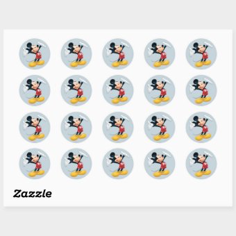 Modern Mickey | Airbrushed Classic Round Sticker | Zazzle