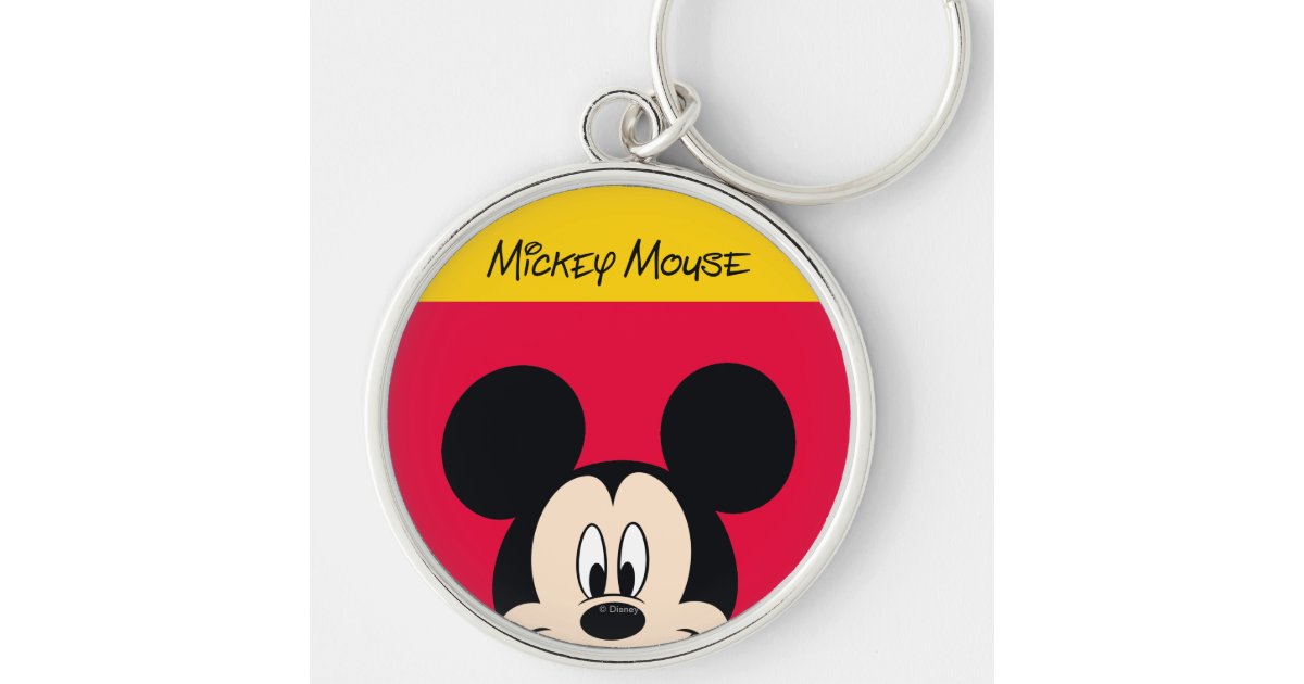 Modern Mickey | Smiling Head Keychain | Zazzle