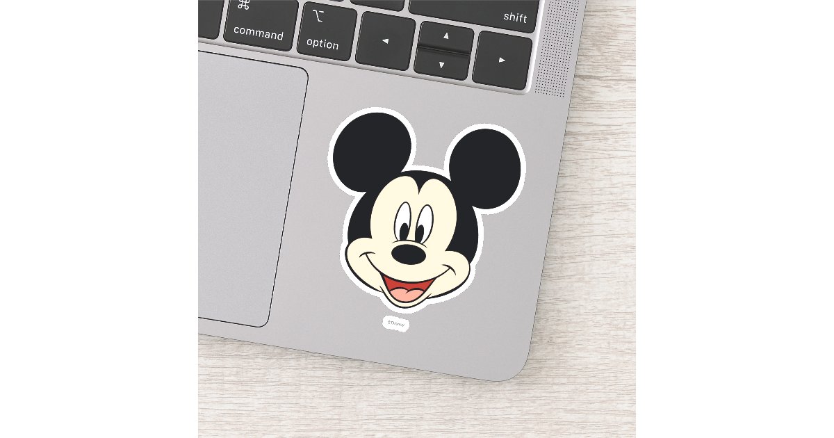 Modern Mickey | Smiling Head Sticker | Zazzle