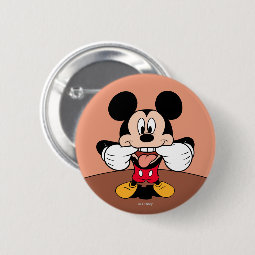 Modern Mickey | Sticking Out Tongue Pinback Button | Zazzle