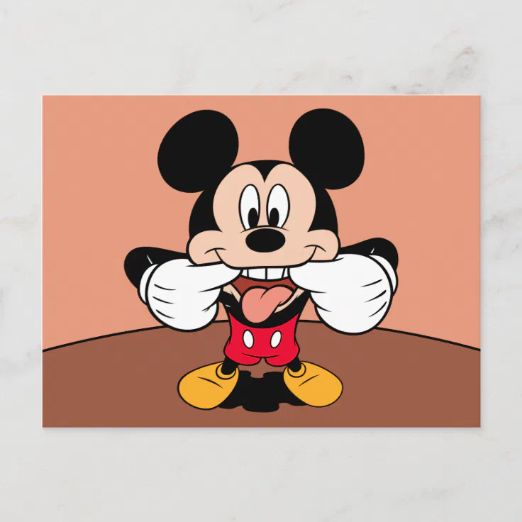 Modern Mickey | Sticking Out Tongue Postcard | Zazzle