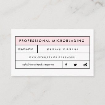 Modern Microblading Business Card | Zazzle