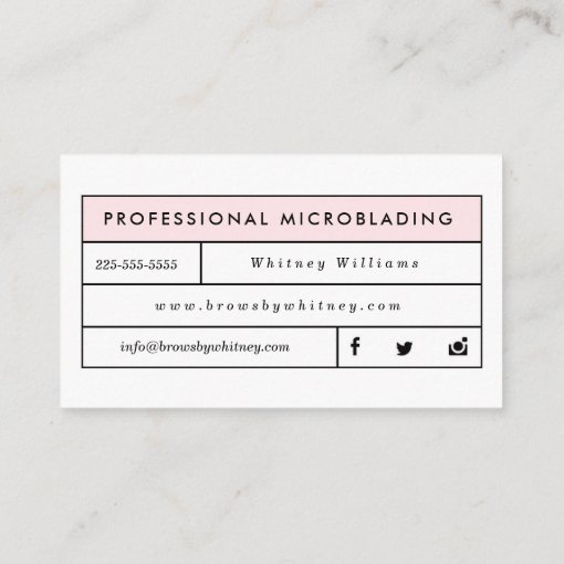 Modern Microblading Business Card | Zazzle