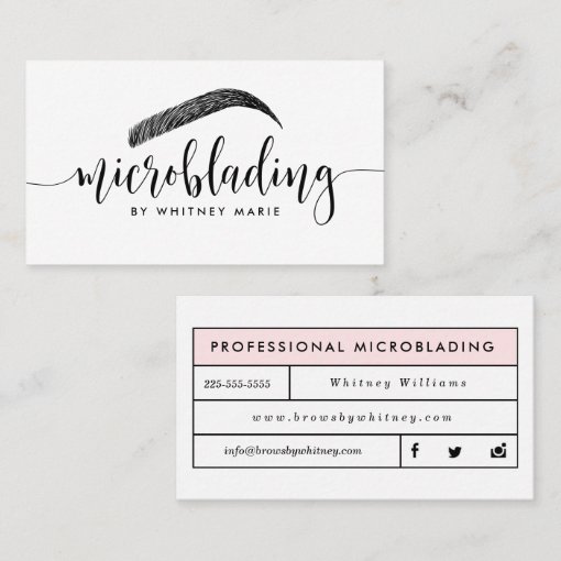 Modern Microblading Business Card | Zazzle