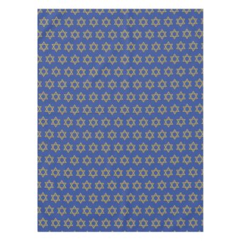 Modern Mid Blue | Chanukah | STAR OF DAVID Tablecloth | Zazzle
