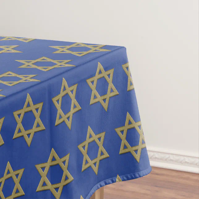 Modern Mid Blue | Chanukah | STAR OF DAVID Tablecloth | Zazzle
