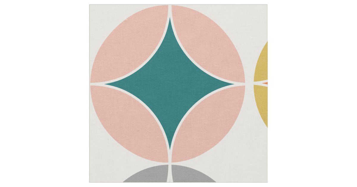 Modern Mid Century Big Circles Repeat Patterned Fabric Zazzle
