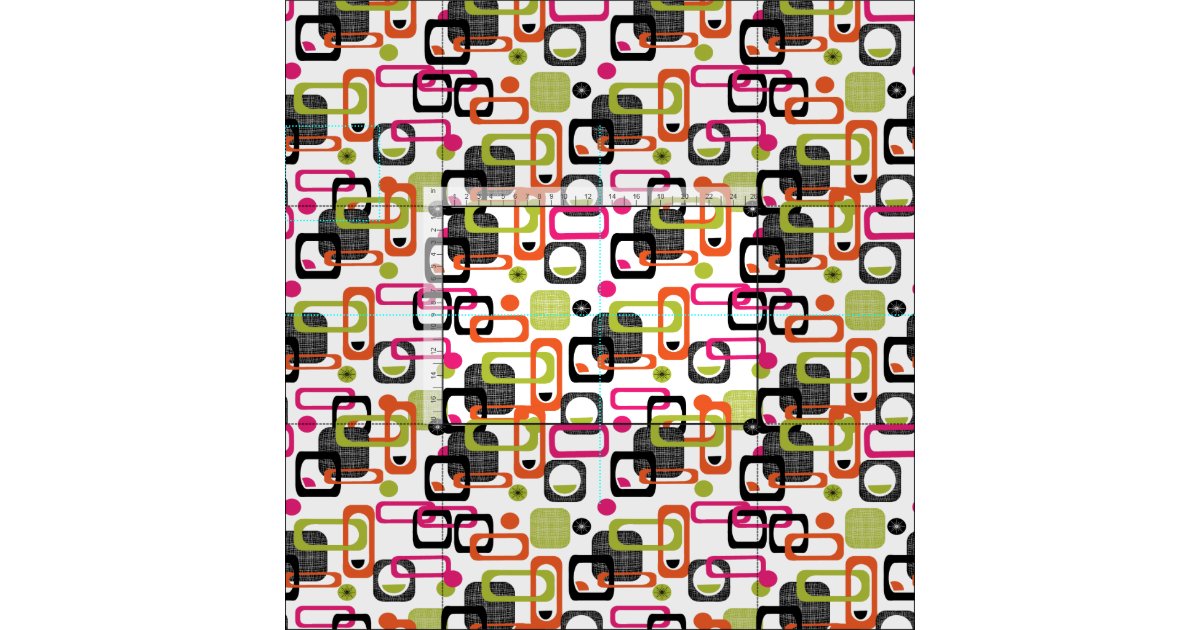 Modern Mid Century Funky Geometric Pattern Fabric | Zazzle
