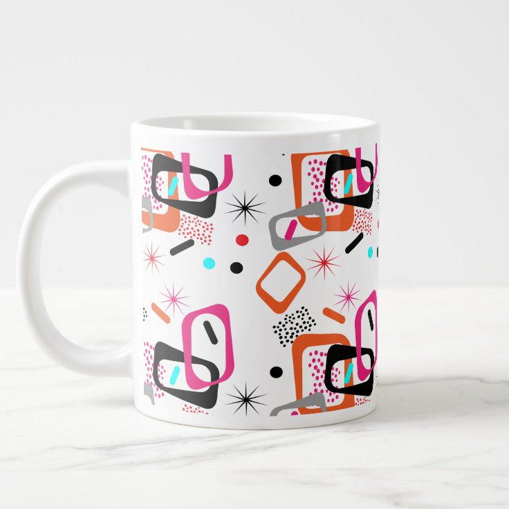 Modern Mid Century Geometric Pattern Giant Coffee Mug | Zazzle
