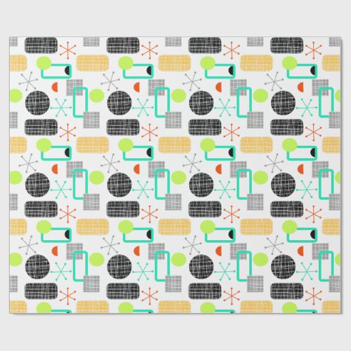 Modern Mid Century Geometric Pattern Wrapping Paper | Zazzle