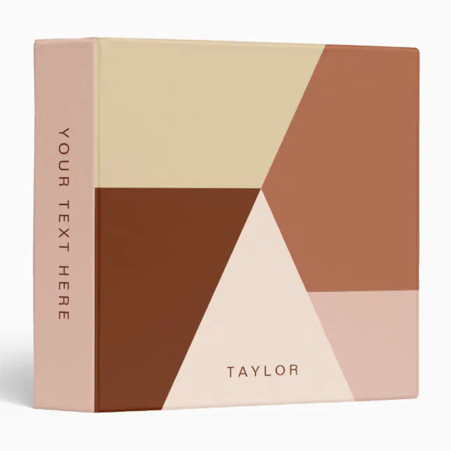 Modern minimal abstract geometric cappuccino 3 ring binder | Zazzle