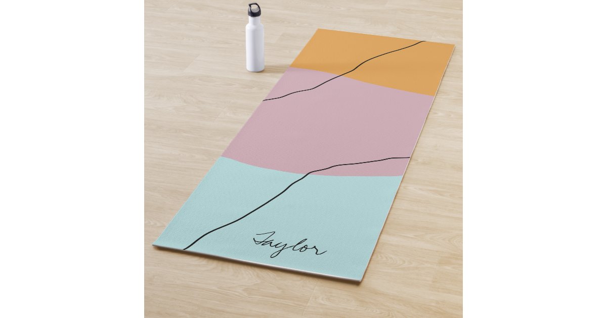 Modern minimal abstract geometric colorful pattern yoga mat | Zazzle