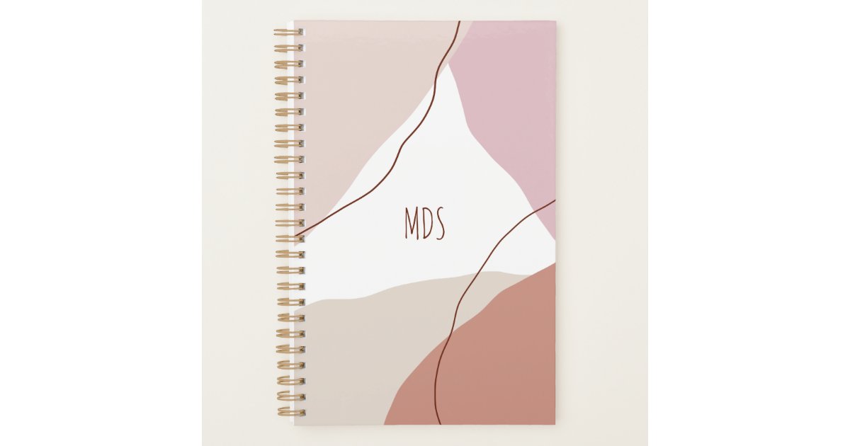 Modern minimal abstract geometric pastel colors planner | Zazzle