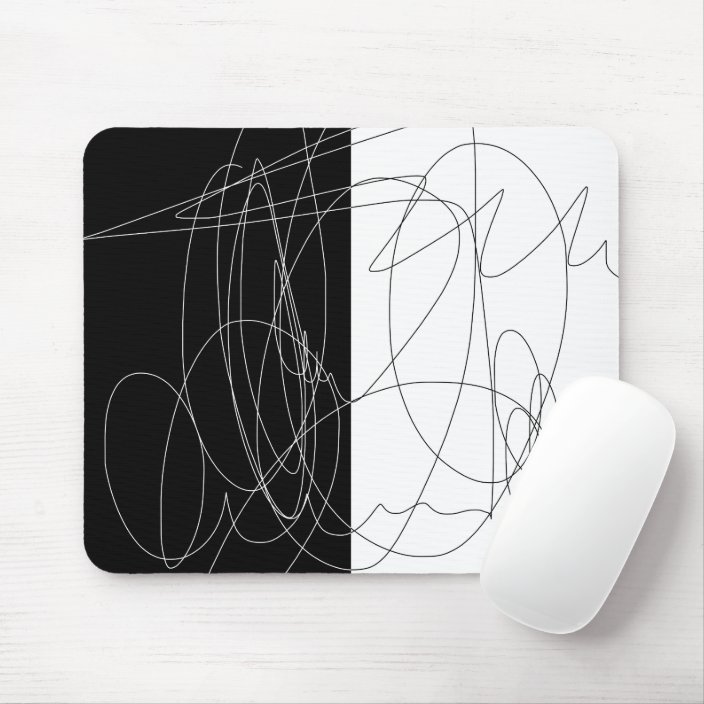 Modern minimal abstract scribble line art mouse pad | Zazzle.com