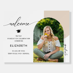 Modern Minimal Arch Photo Graduation Welcome Sign | Zazzle