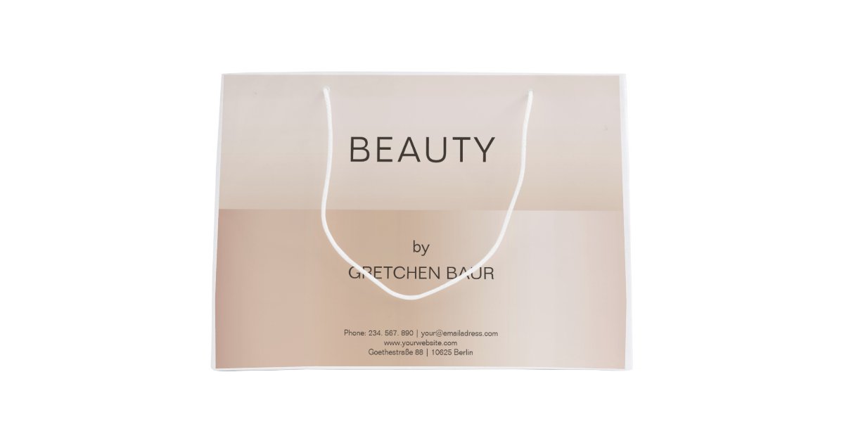 Modern Minimal Beige Skin Colour Large Gift Bag | Zazzle