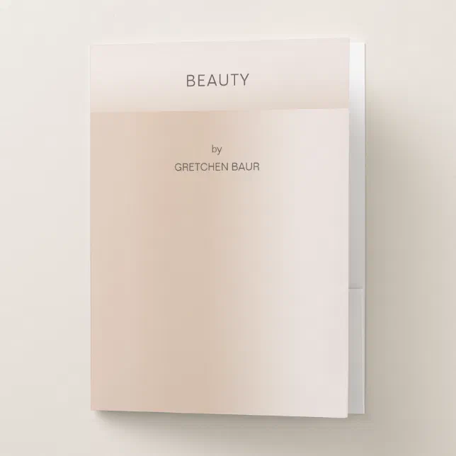 Modern Minimal Beige Skin Colour Pocket Folder | Zazzle