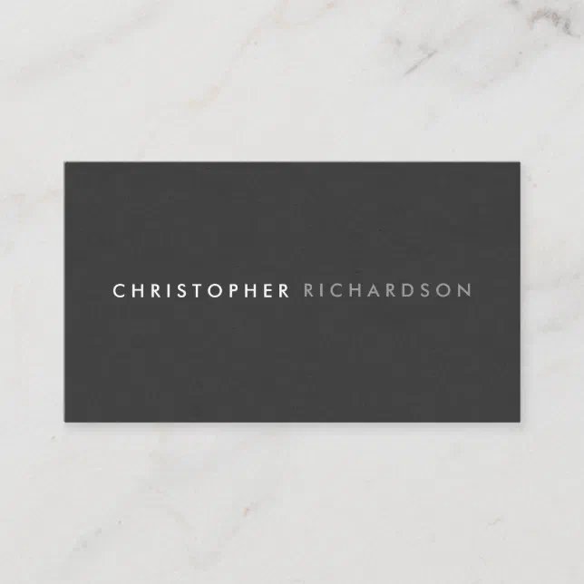 MODERN & MINIMAL Black Cardboard Business Card | Zazzle