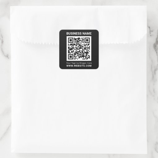 Modern minimal black custom QR code professional Square Sticker | Zazzle