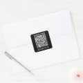 Modern minimal black custom QR code professional Square Sticker | Zazzle