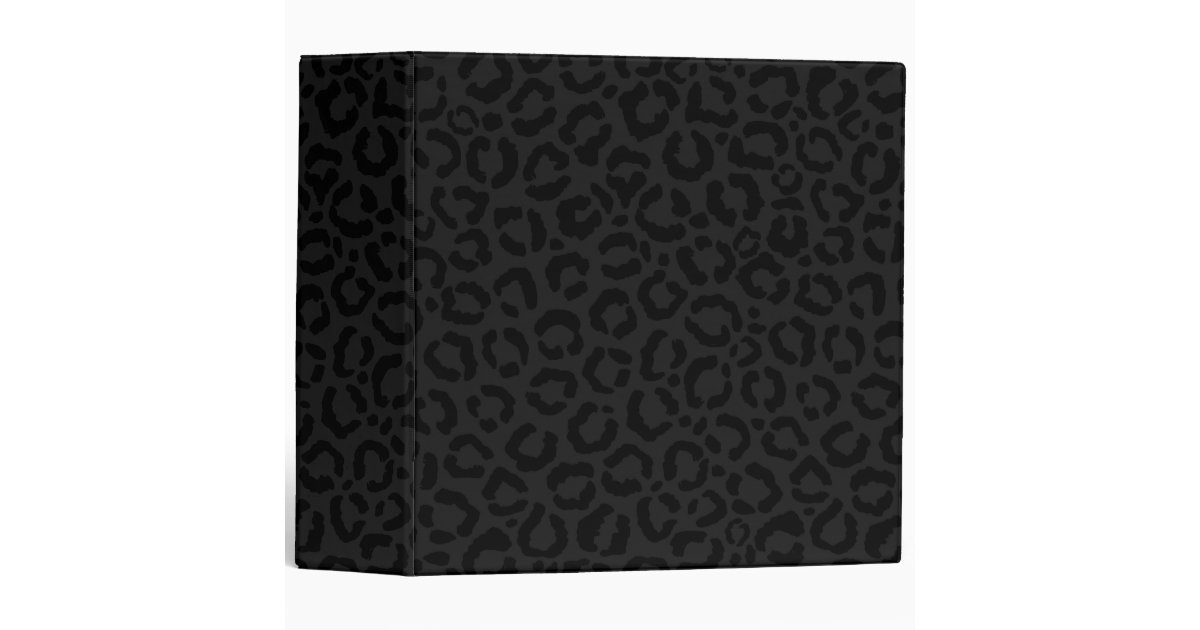 Modern Minimal Black Leopard Print 3 Ring Binder | Zazzle