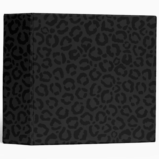 Modern Minimal Black Leopard Print 3 Ring Binder | Zazzle