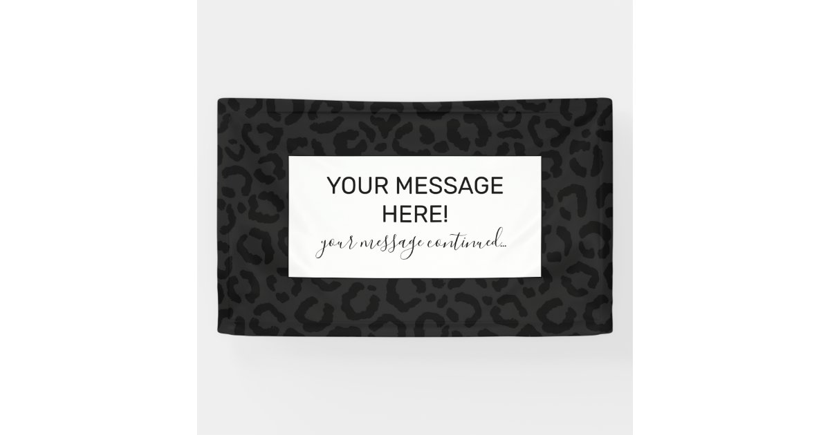 Modern Minimal Black Leopard Print Banner | Zazzle