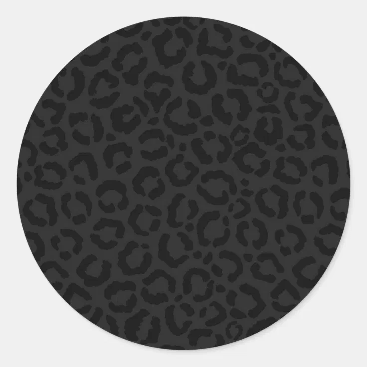 Modern Minimal Black Leopard Print Classic Round Sticker | Zazzle