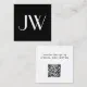 Modern Minimal Black Monogram Design QR Code Square Business Card | Zazzle