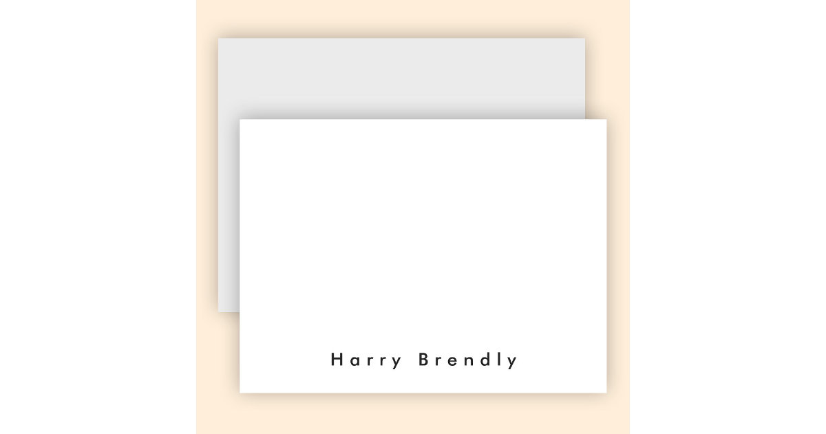 Modern Minimal Black White Note Card | Zazzle