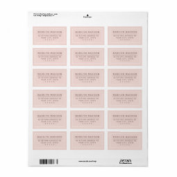 Modern minimal blush pink return address label | Zazzle