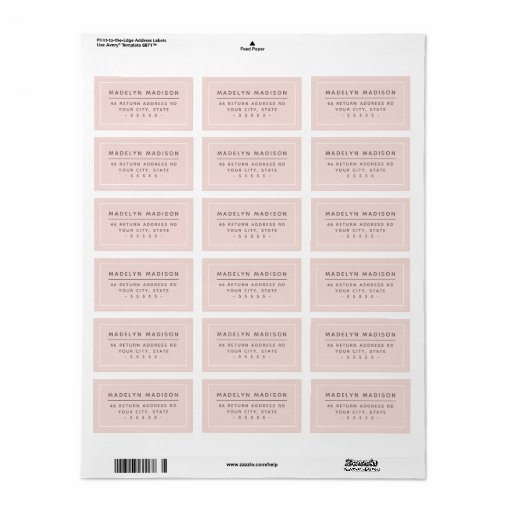 Modern minimal blush pink return address label | Zazzle