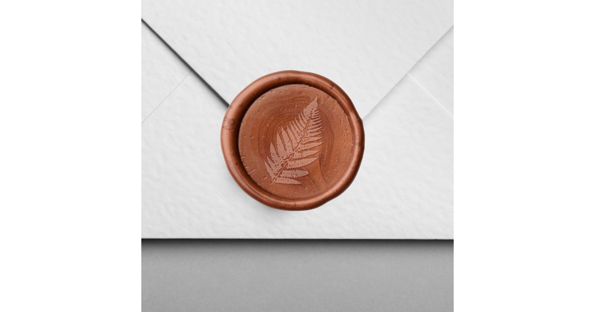 Modern Minimal Botanical Fern Wedding Wax Seal Stamp | Zazzle
