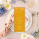Modern Minimal Bright Yellow Wedding Dinner Menu | Zazzle