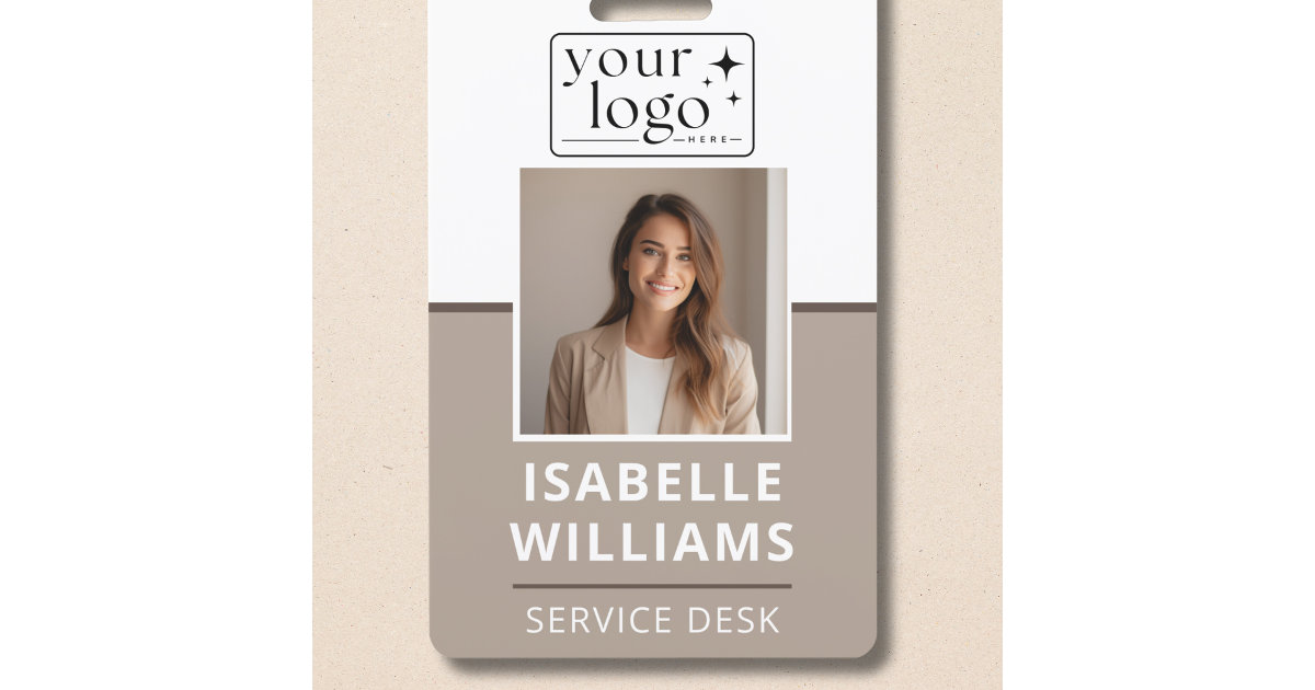Modern Minimal Business Employee ID Badge | Zazzle