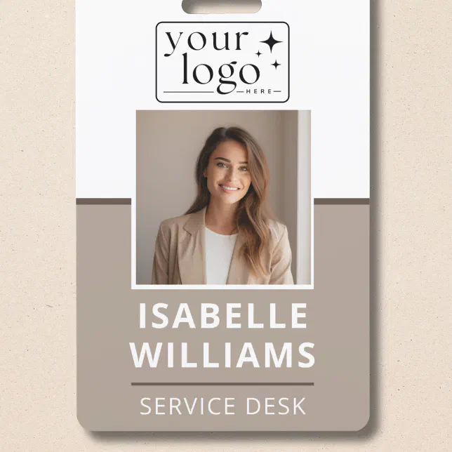 Modern Minimal Business Employee ID Badge | Zazzle