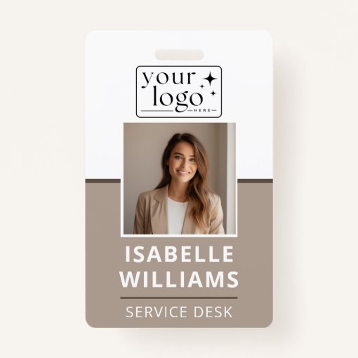 Modern Minimal Business Employee ID Badge | Zazzle