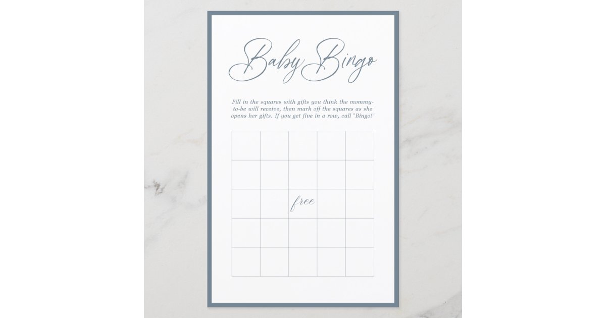 Modern Minimal Calligraphy | Baby Bingo | Zazzle