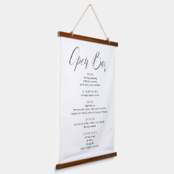 Modern Minimal Calligraphy Canvas Bar Menu Hanging Tapestry | Zazzle