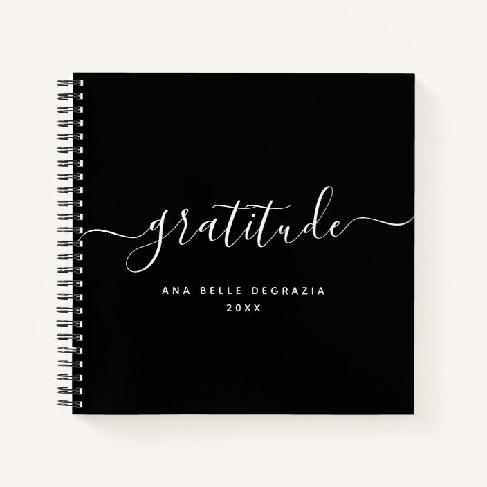 Modern Minimal Calligraphy Chic Gratitude Journal | Zazzle.com