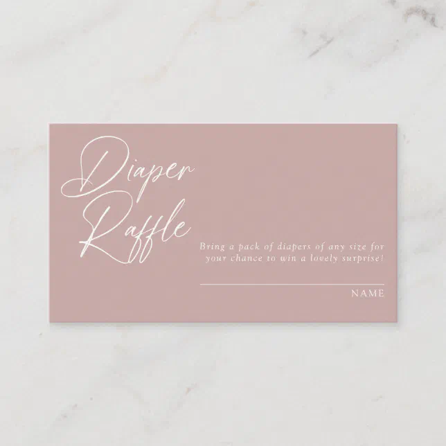 Modern Minimal Calligraphy | Diaper Raffle Enclosure Card | Zazzle