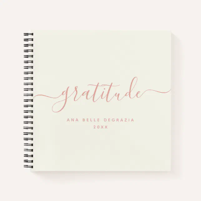 Modern Minimal Calligraphy Pink Gratitude Journal | Zazzle